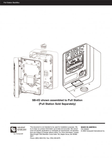 NOTIFIER Indoor/Outdoor Backbox for NBG-12 Series Model. SB I/O