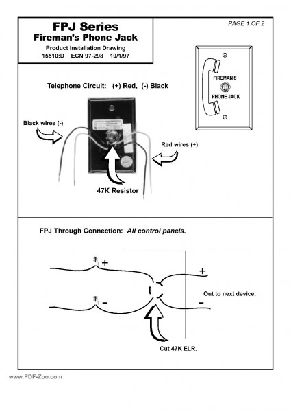 NOTIFIER Firefighters Phone Jack Model. N-FPJ