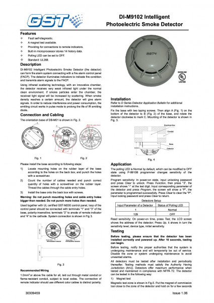 GST Photoelectric Smoke Detector Model.DI-m9102