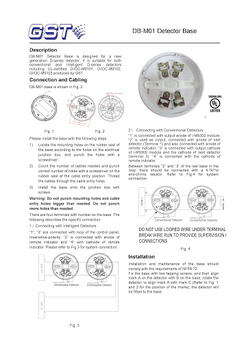 Detector base for new UL Detector Model. DB-M01
