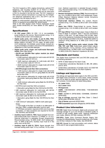 NOTIFIER Chassis ,DVC Two Rows Includes MIC-1 Model. CA-2