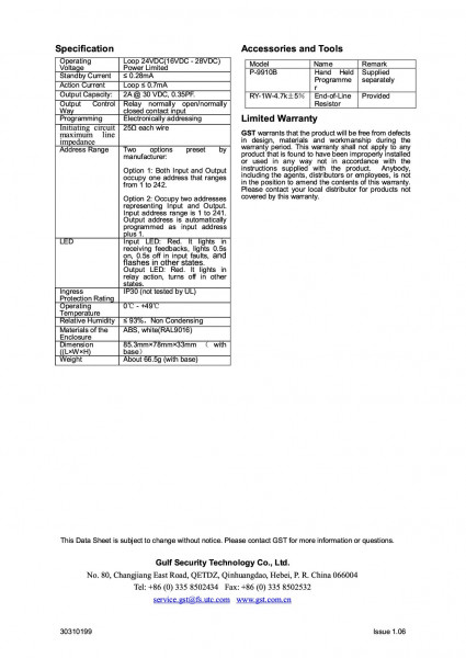 GST Digital Single Input and Output Module Model. DI-M9301