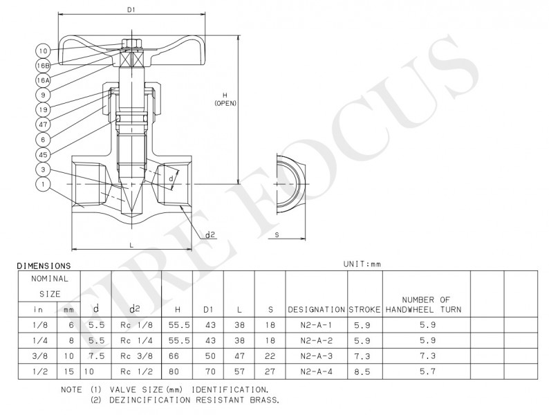 KITZ Brass Needle Valve W.O.G. 20k Psi. Thread End BS21 Size 1/8 Inch ...